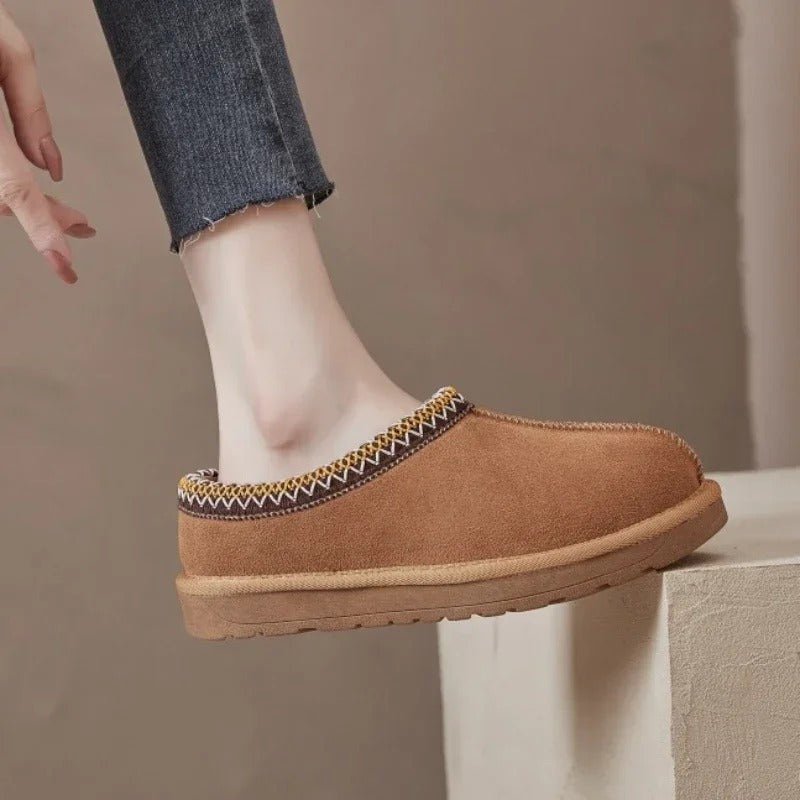 Tasman Slippers Style UGG Chestnut Aztec Fur Lining Detail Womens ...